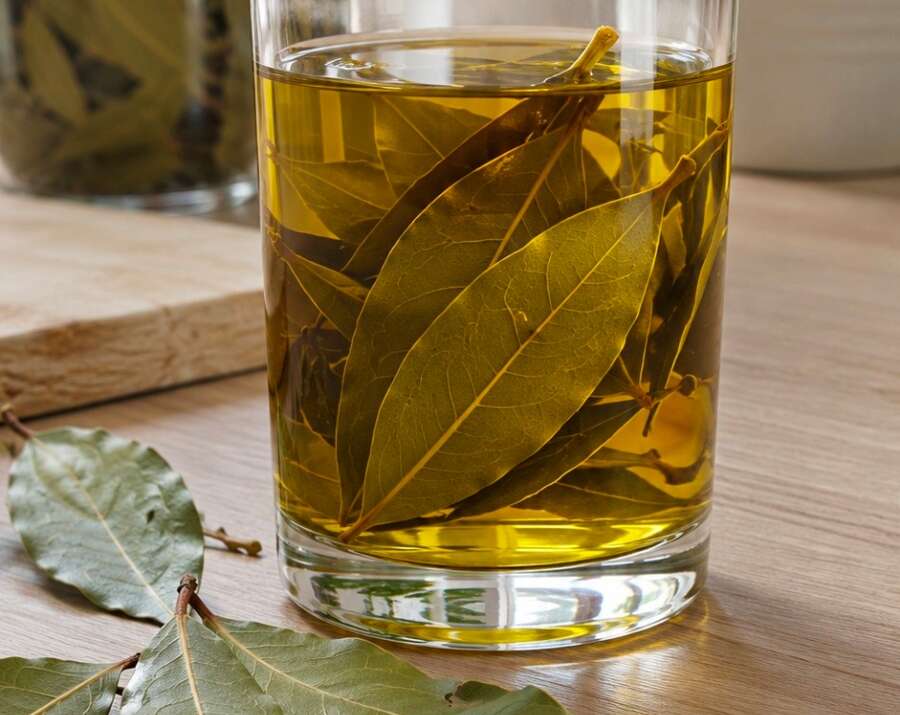 Hojas de laurel, vertidas en un vaso de aceite: “vale su peso en oro ...